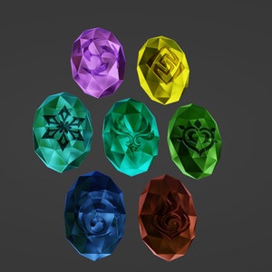 Genshin Impact Gemstones 7 Element Print Ready - Etsy