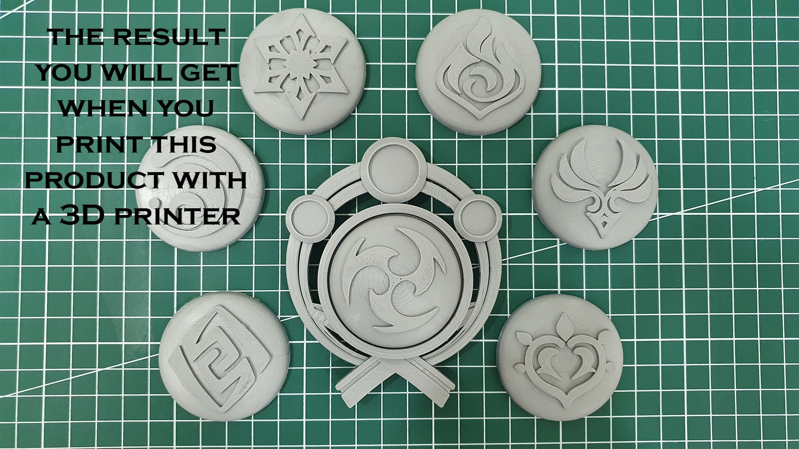 Inazuma Vision Set Genshin Impact Vision Frame and 7 - Etsy