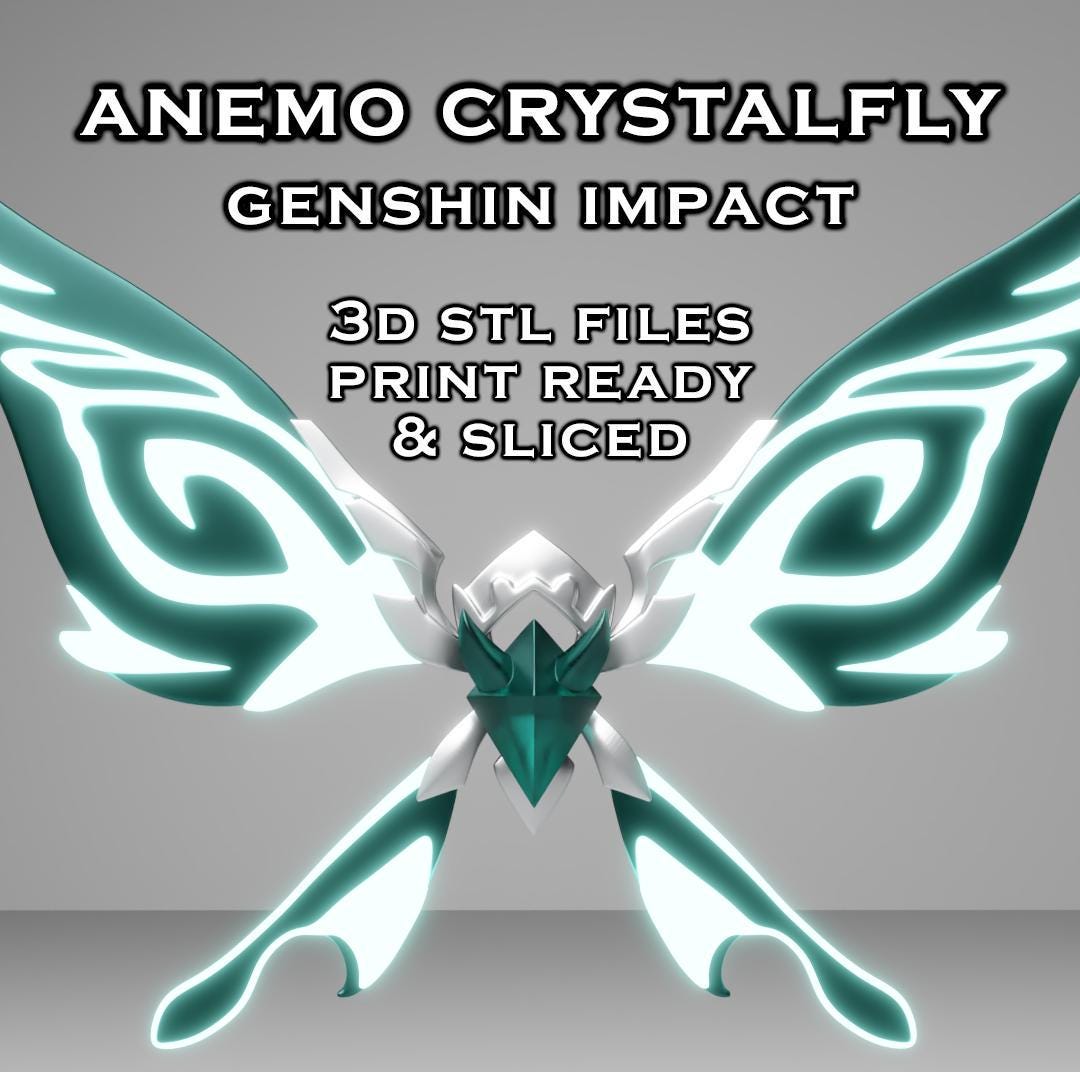 Anemo Crystalfly Genshin Impact Decoration 3D Print Ready - Etsy