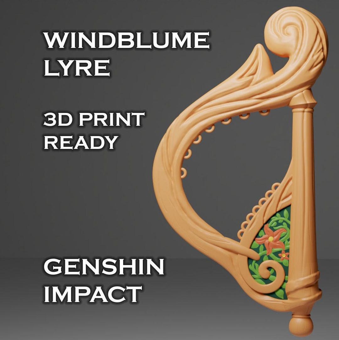 Windblume Lyre Genshin Impact 3D Print Ready Venti Cosplay - Etsy