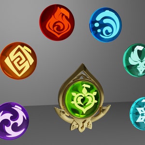 Sumeru Vision Set Genshin Impact Vision Frame and 7 Different Stone - Etsy