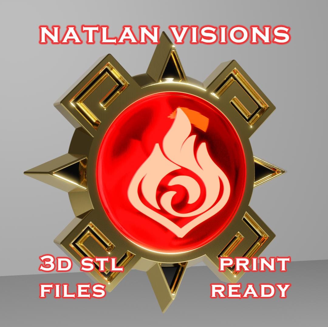 Natlan Vision Set -- Genshin Impact -- Vision Frame and 7 Vision Stone ...
