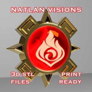 Natlan Vision Set -- Genshin Impact -- Vision Frame and 7 Vision Stone ...