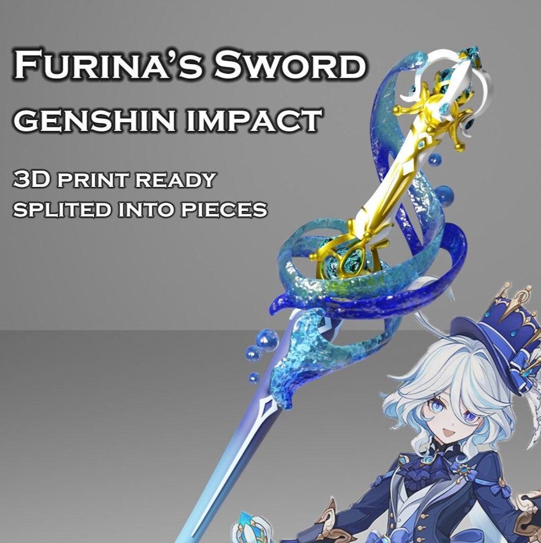 Furina Sword - Genshin Impact - Splendor of Tranquil Waters - 3D Print ...