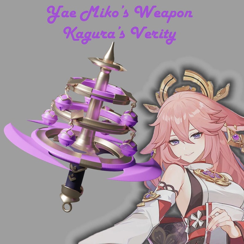 Yae Miko Weapon Genshin Impact Kagura's Verity 3D - Etsy UK