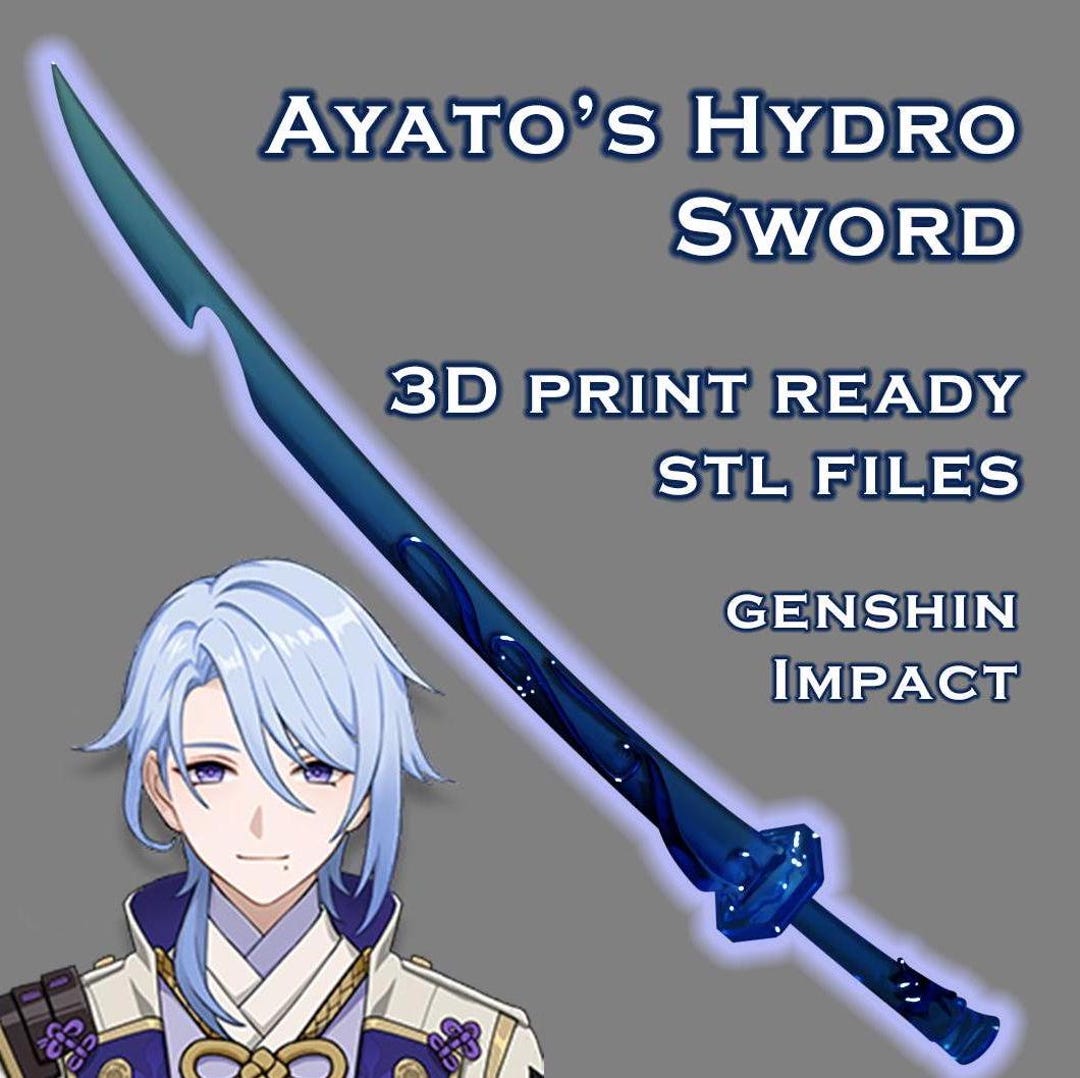 Ayato's Hydro Sword -- Genshin Impact -- 3D Sliced Print Ready - Etsy