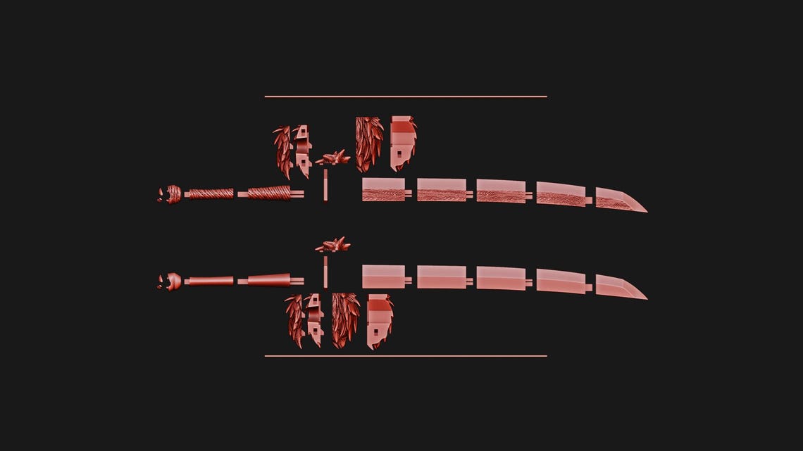 Maki Sword -- Jujutsu Kaisen -- Split Soul Katana -- 3D Printable ...