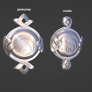 Fontaine Vision Set Pneuma and Ousia Genshin Impact 2 Vision Frame and ...