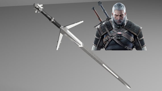 Aerondight Witcher Silver Sword Splited Print Ready - Etsy