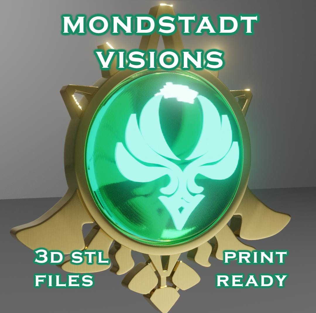 Mondstadt Vision Set -- Genshin Impact -- Vision Frame and 7 Different ...