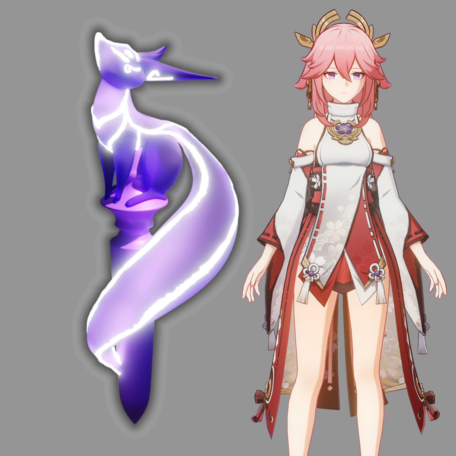 Yae Miko Fox Totem 3D Print Ready Genshin Impact - Etsy UK