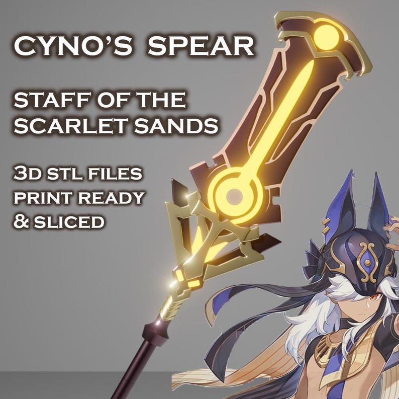 Cyno Weapon -- Genshin Impact Cosplay -- Staff of the Scarlet Sands ...