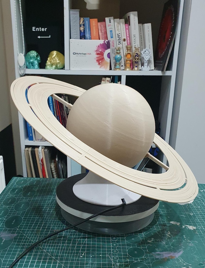 Saturn Lamp -- NASA Realistic Saturn Surface -- Table Decor Night Light ...