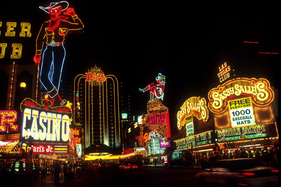 Nighttime View of the Las Vegas Strip, 1991 - Etsy