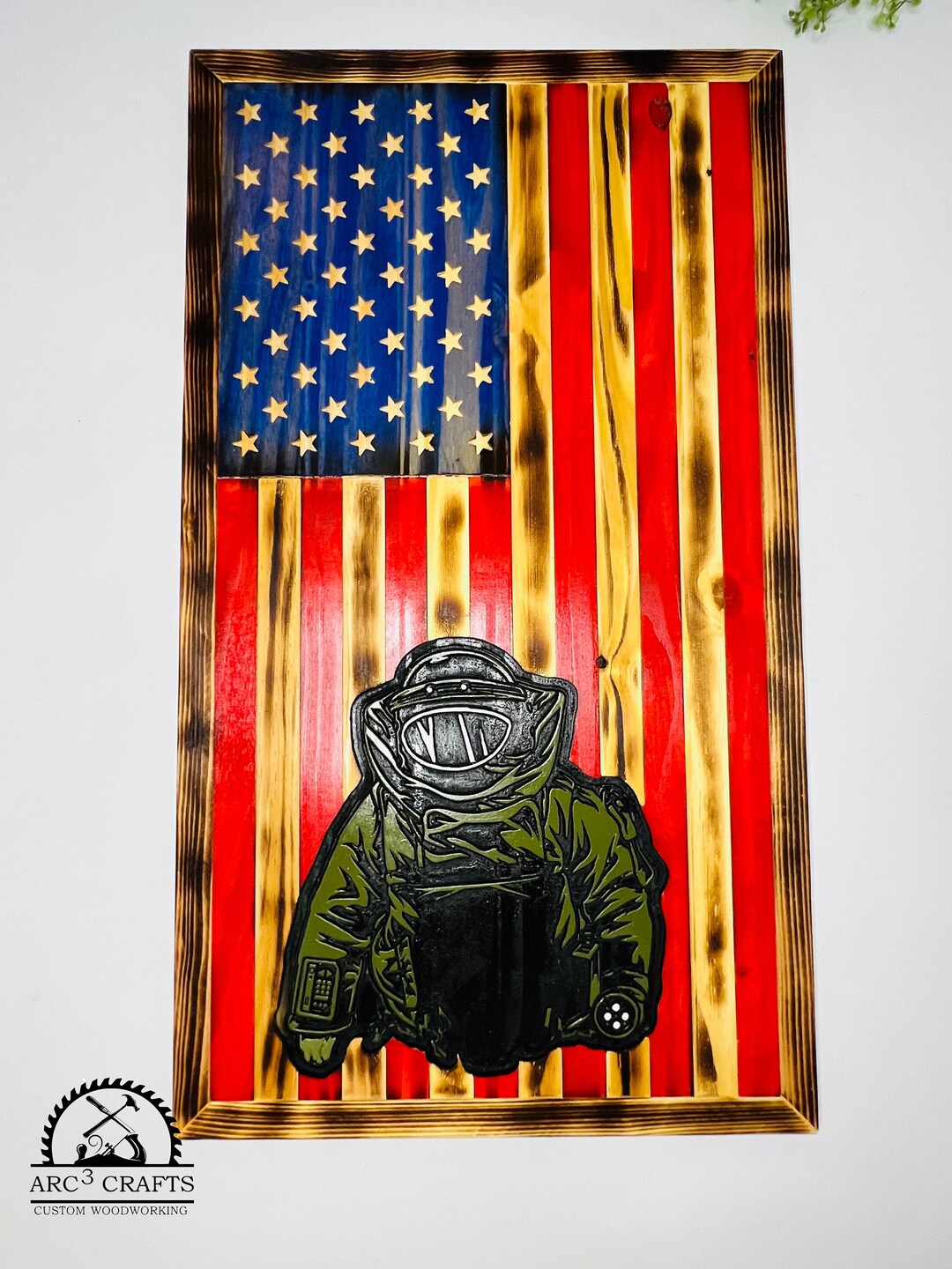EOD Wooden American Flag Bomb Tech Gift Bomb Suit American Flag - Etsy