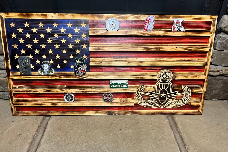 EOD Challenge Coin Flag Holder - Etsy