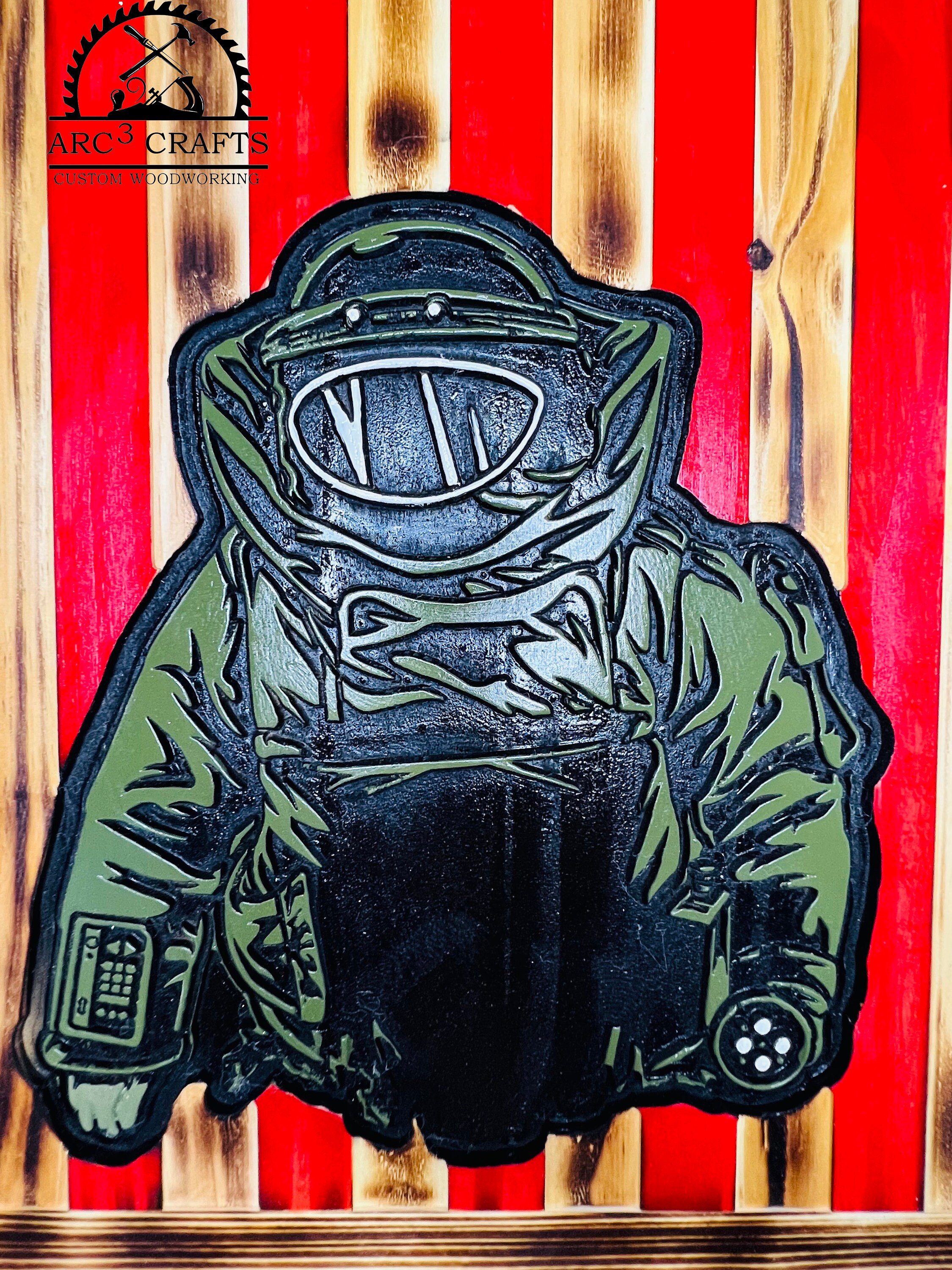 EOD Wooden American Flag Bomb Tech Gift Bomb Suit American Flag - Etsy