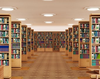 Library Backdrop | Etsy