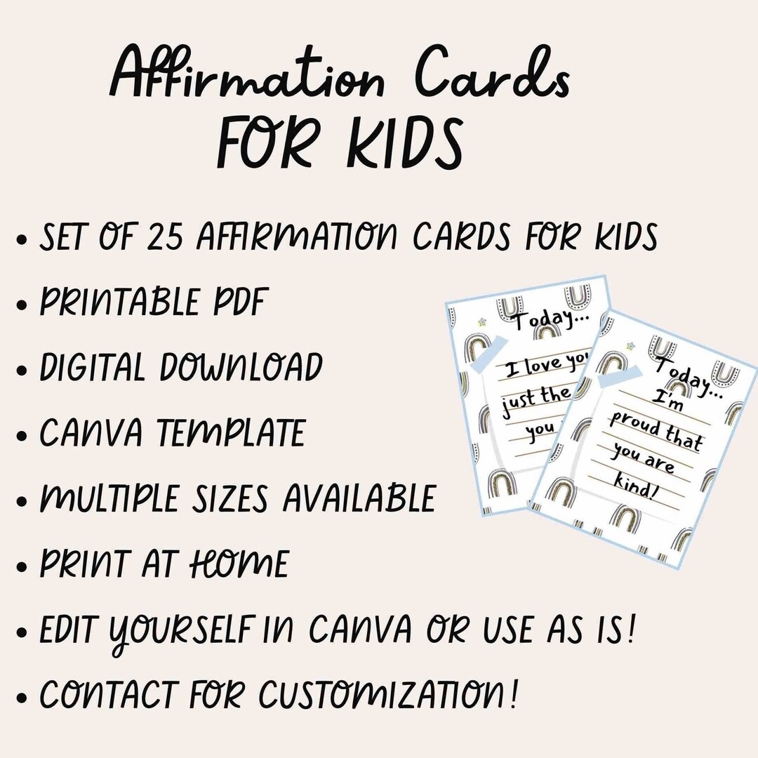 AFFIRMATION CARDS for Kids Summer Camp Notes, Lunch Notes, Notes for ...