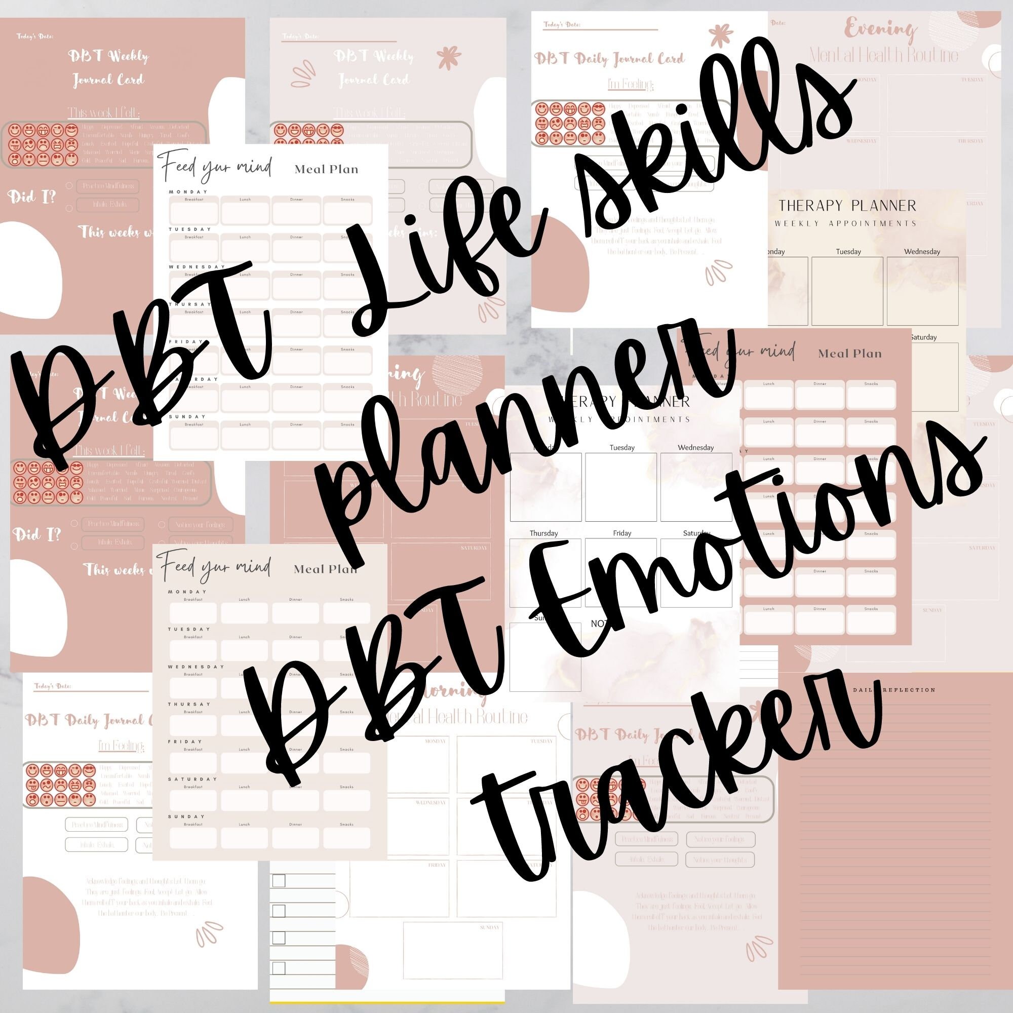 DBT Emotions and Mental Health Journal Bundle, Over 30+ Templates in ...