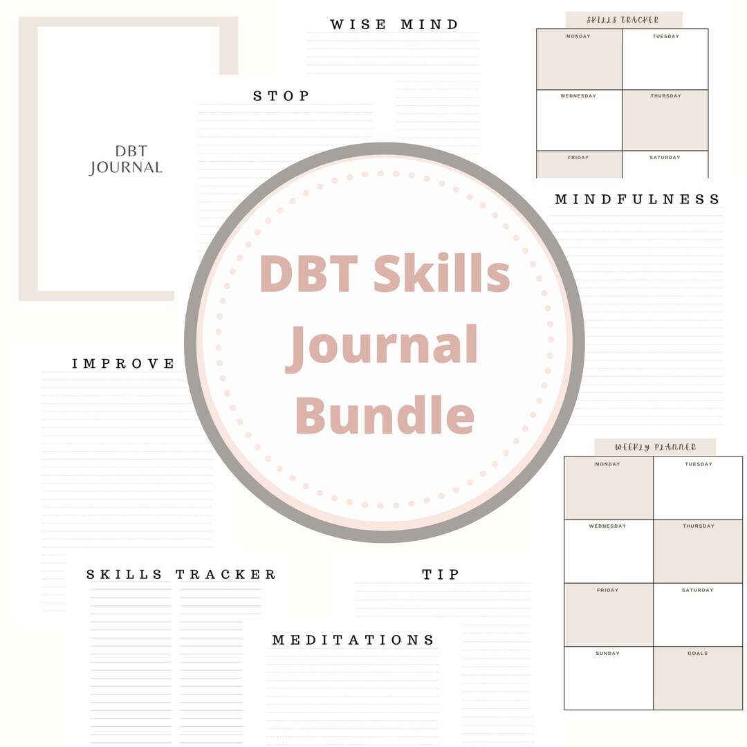 DBT Skills Journal, Borderline Treatment Help, Diary Cards, Mental ...