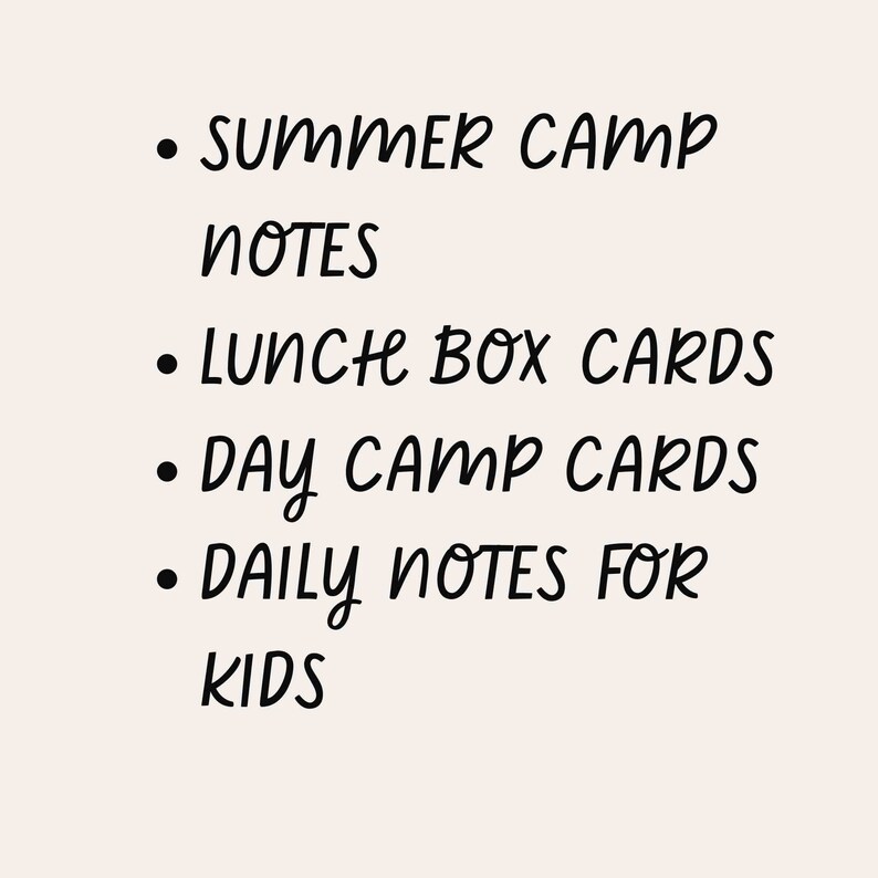 AFFIRMATION CARDS for Kids Summer Camp Notes, Lunch Notes, Notes for ...