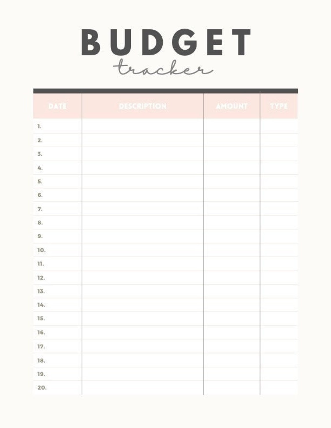 Budget Planner PDF Digital Download PRINTABLE - Etsy