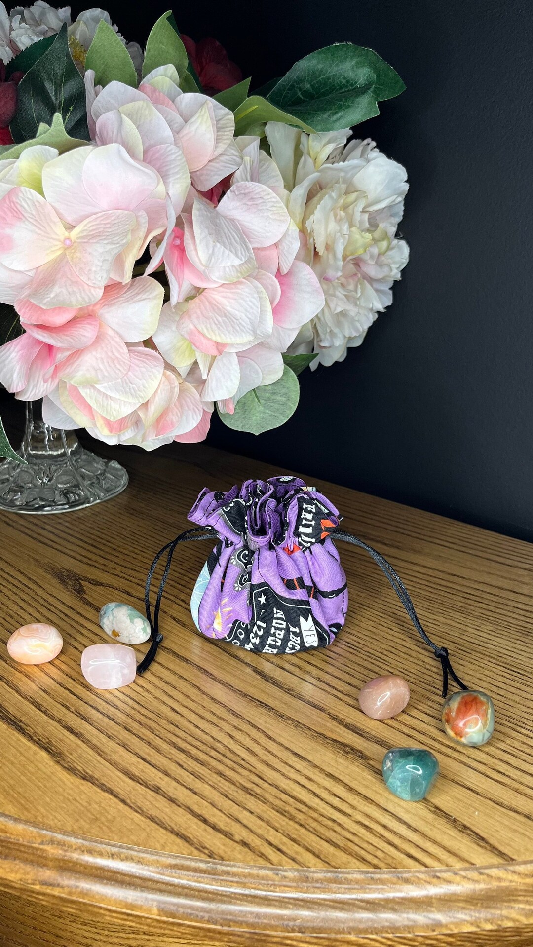 The Essential Crystal Carrier Crystal Drawstring Bag Travel Pouch ouija ...