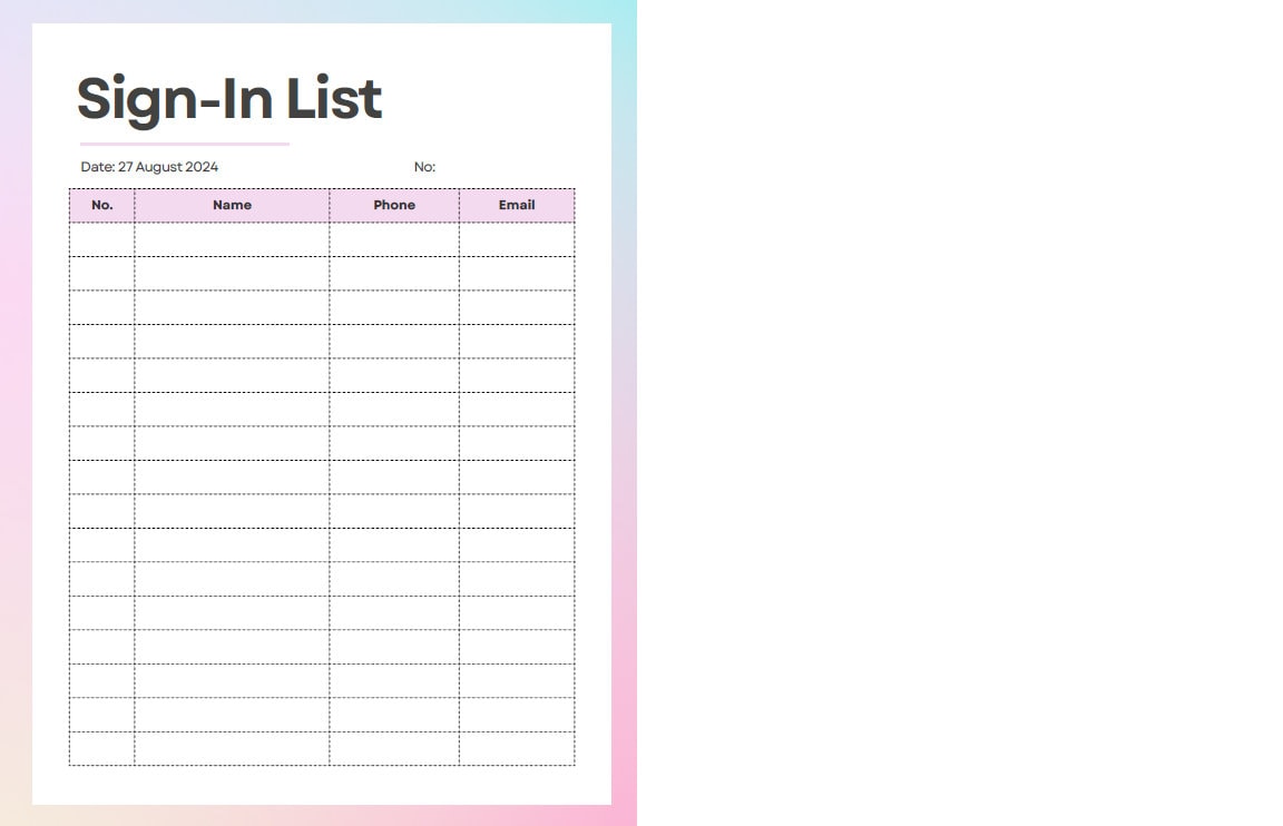Sign-in List - Etsy