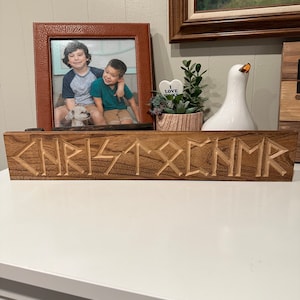 Personalized Viking Rune Name Sign, Personalized Carved Wood Nordic ...