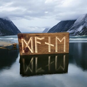 Personalized Viking Rune Name Sign, Personalized Carved Wood Nordic ...
