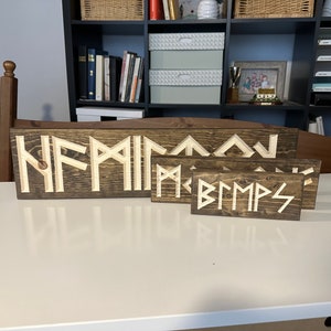 Personalized Viking Rune Name Sign, Personalized Carved Wood Nordic ...