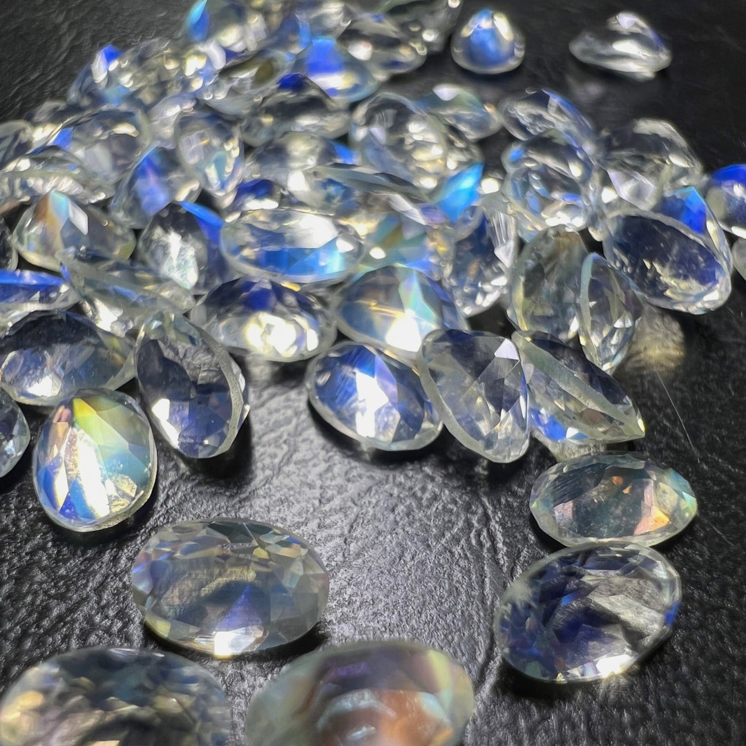 Top Grade Natural Blue Moonstone Faceted Gemstone, AAA 6x4mm Calibrated ...