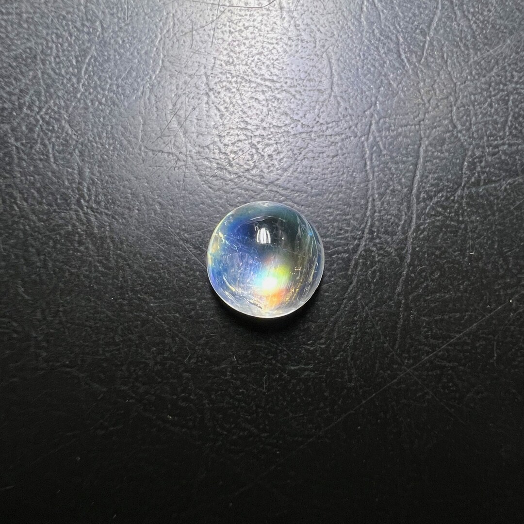 100% Natural Blue Moonstone Gemstone Cabochon, 9mm Round Stunning Multi ...