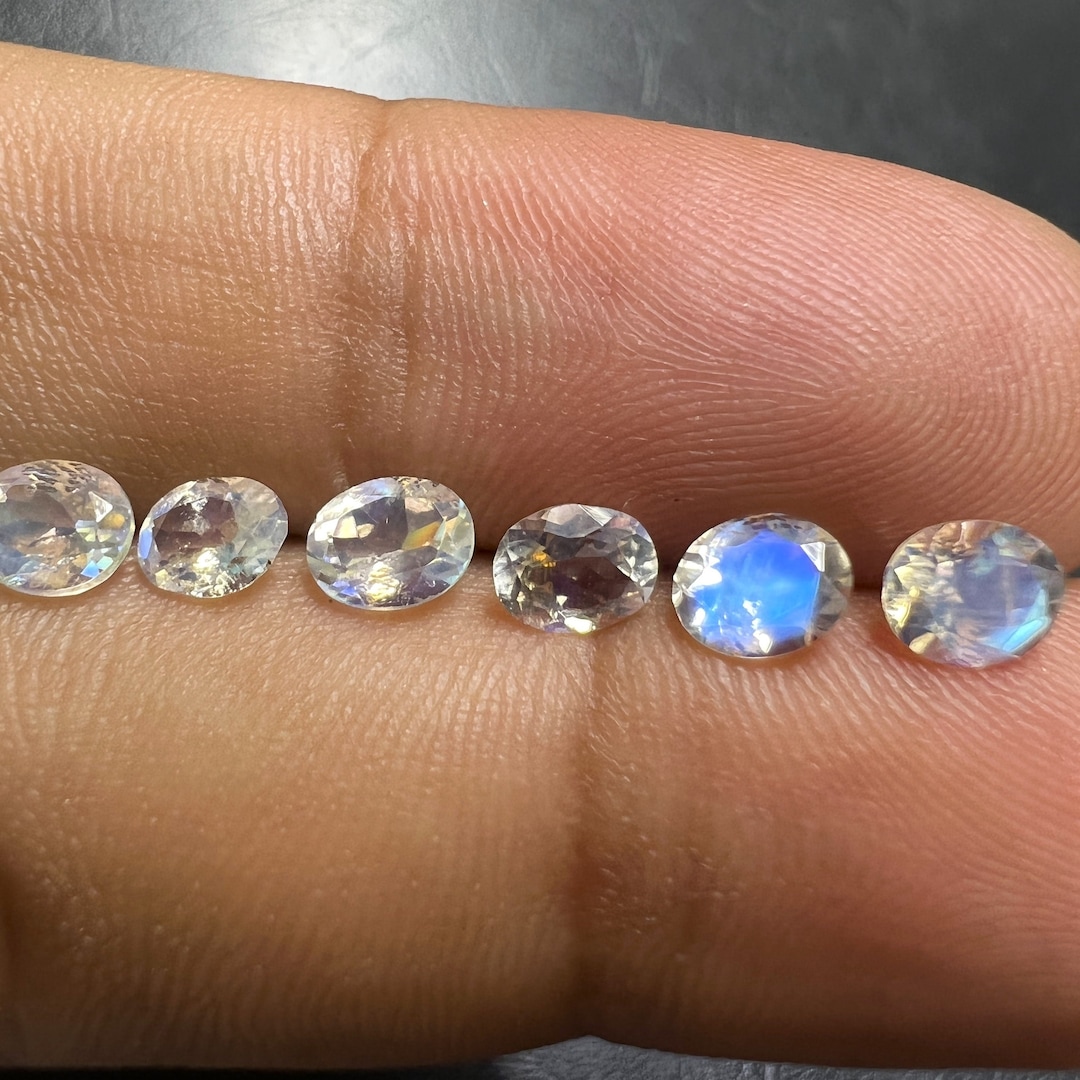 Top Grade Natural Blue Moonstone Faceted Gemstone, AAA 4x5mm Oval ...
