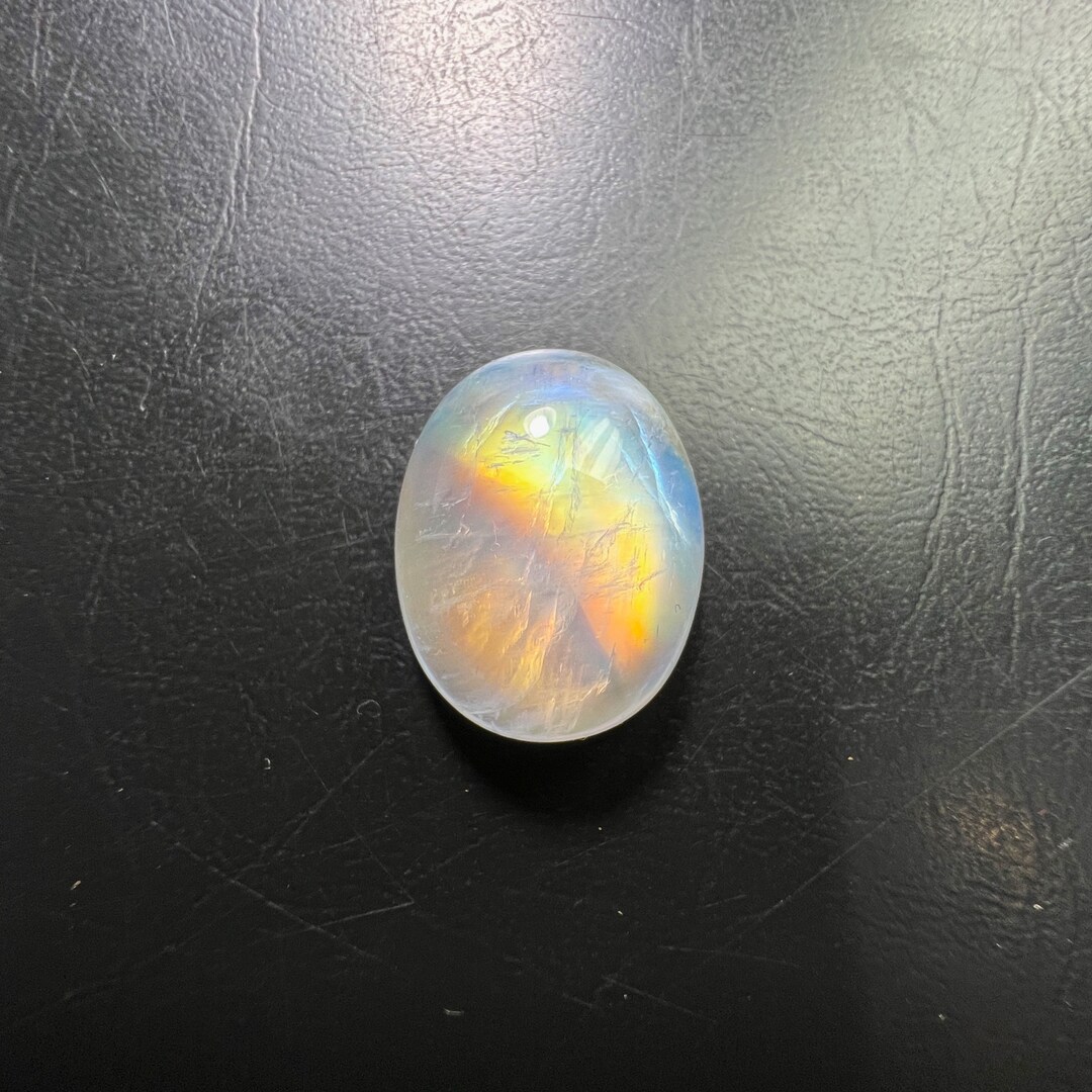 Natural Blue Moonstone 15.35ct Gemstone Cabochon, Handmade AAA Multi ...