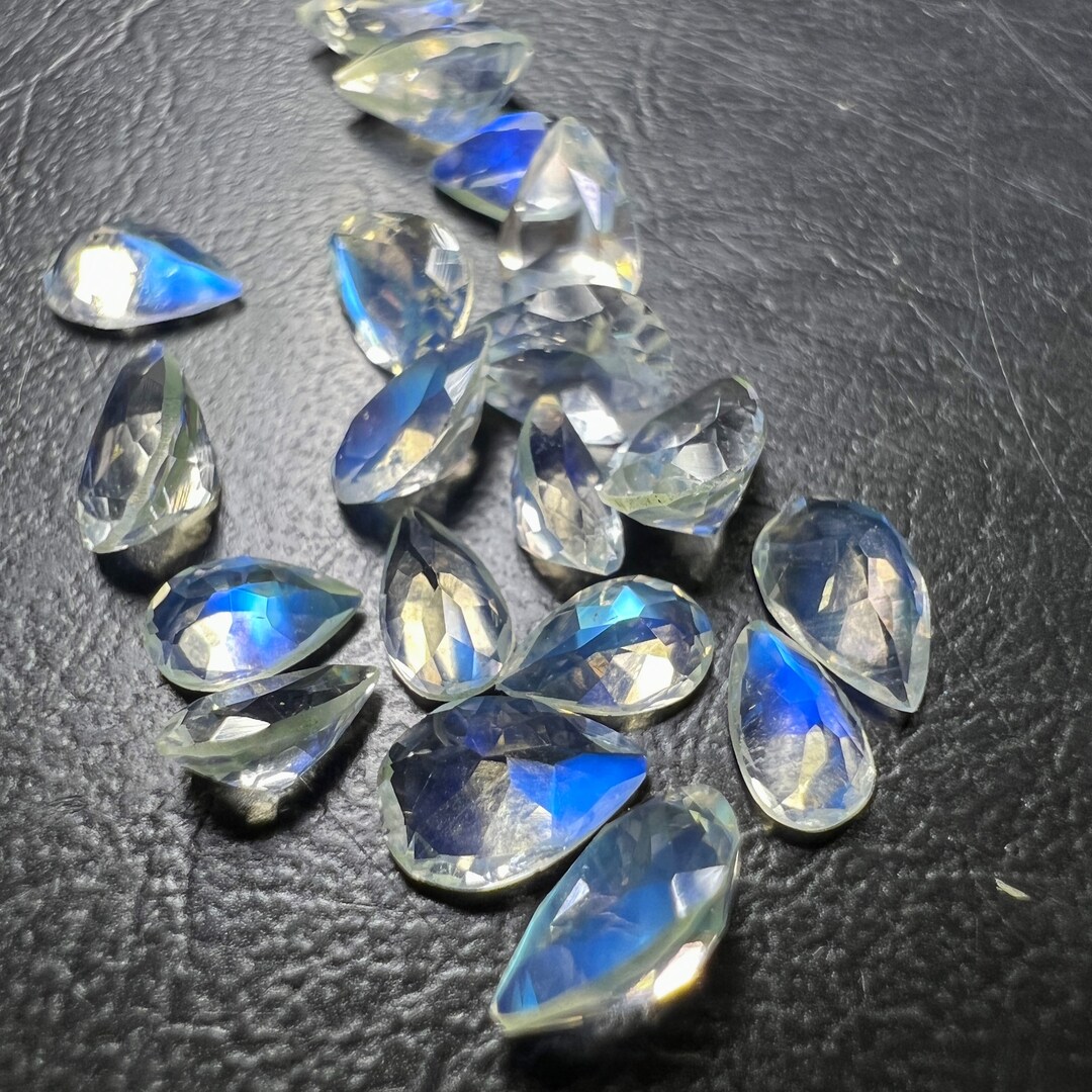 Top Grade Natural Blue Moonstone Faceted Gemstone, AAA 3x5mm Pear ...