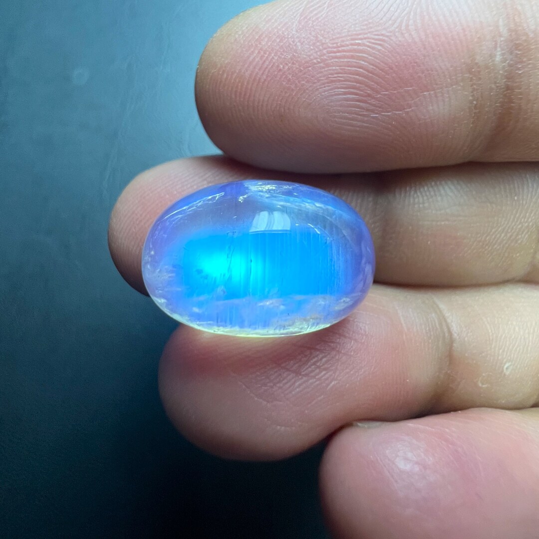 Natural Blue Moonstone Gemstone Cabochon Stunning Blue Flash - Etsy