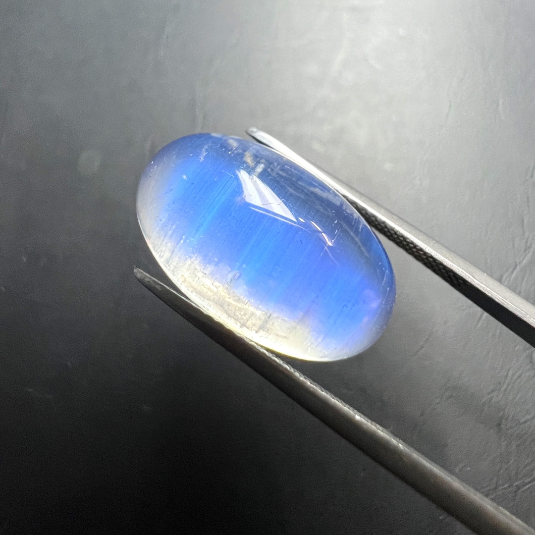 Natural Blue Moonstone Gemstone Cabochon Stunning Blue Flashy - Etsy