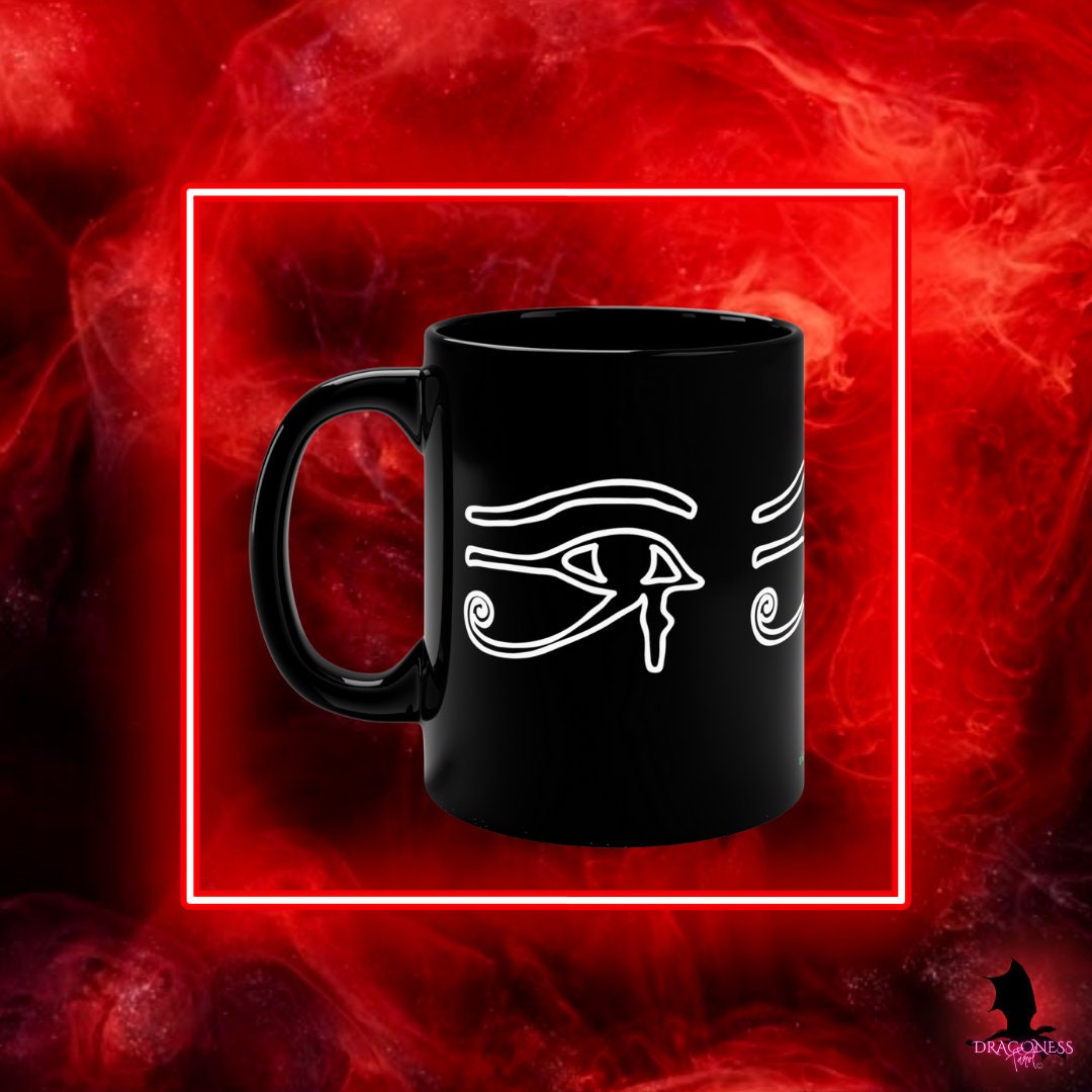 Egyptian Hieroglyph/ Eye of Horus 11oz Black Ceramic Mug - Etsy