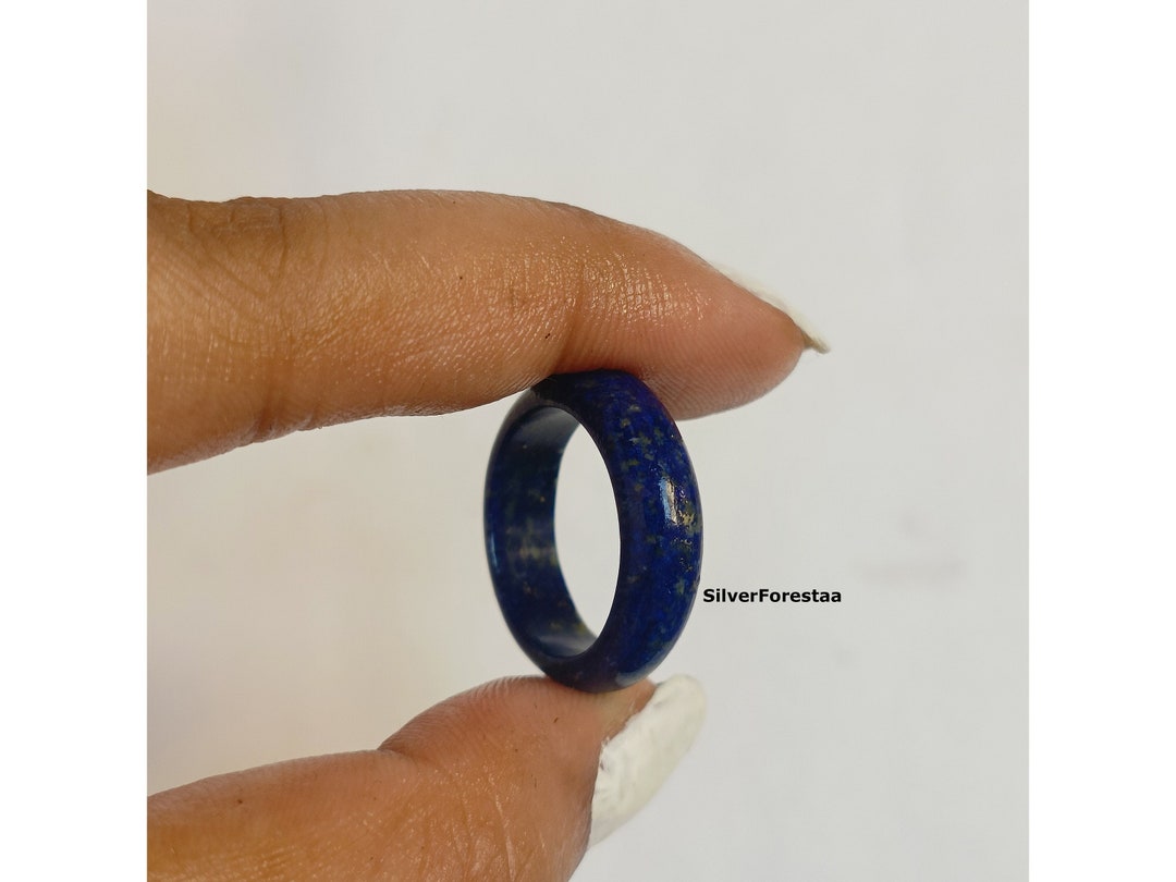 5 Mm Natural Blue Lapis Lazuli Band, Gemstone Ring, Eternity Band ...