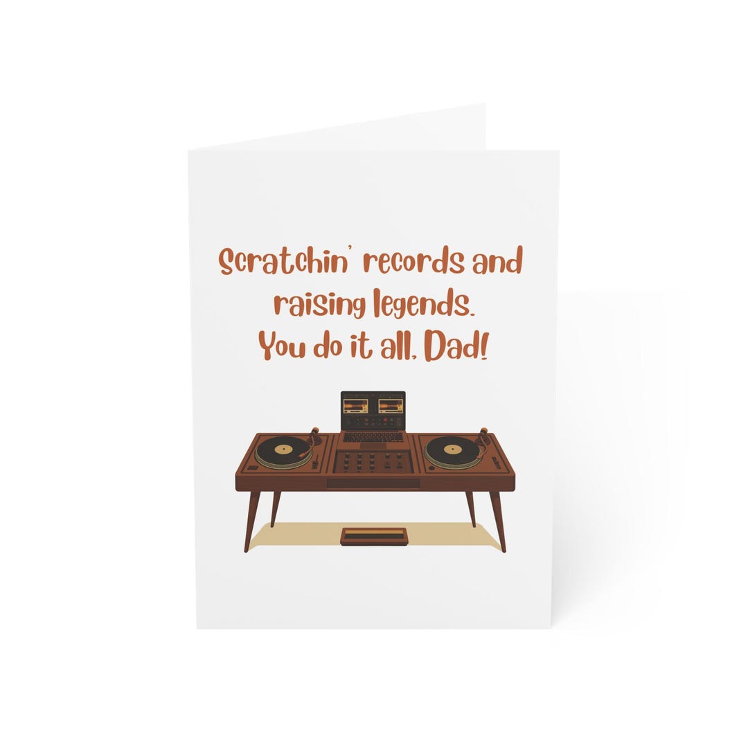 Funny DJ Dad Father's Day Card: Retro Turntable Design - Etsy