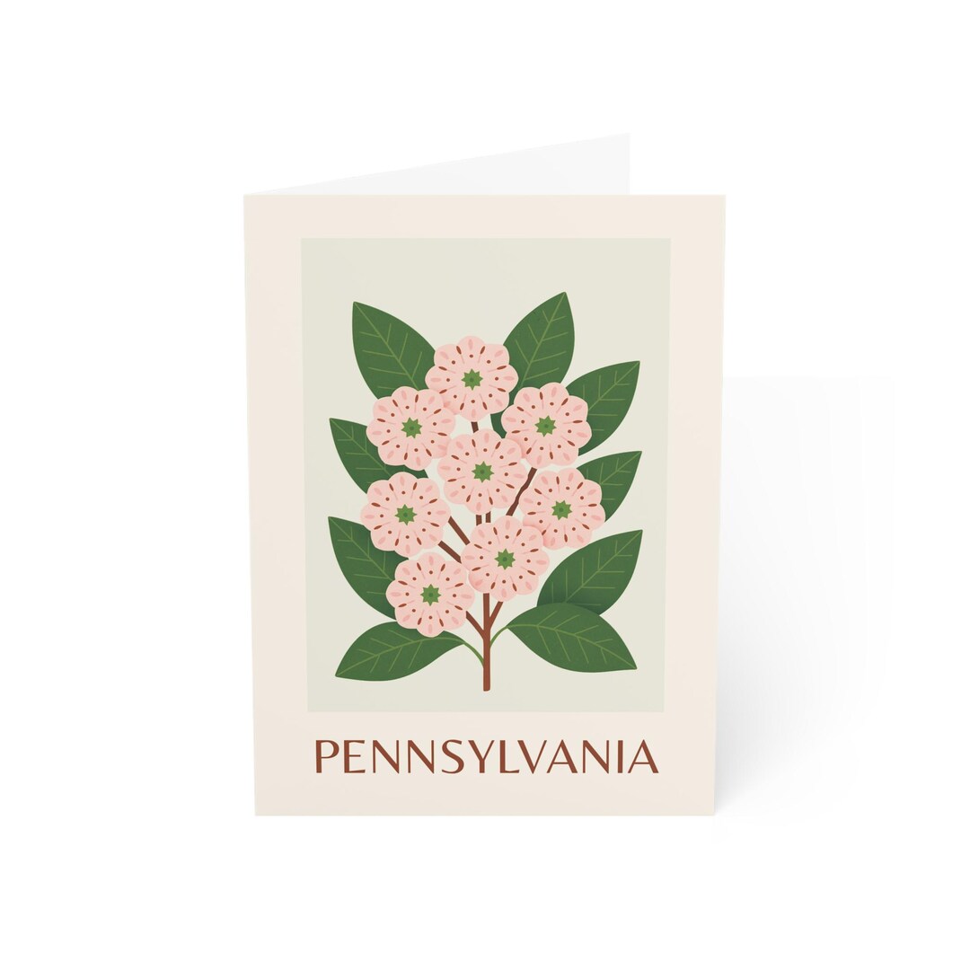 Mountain Laurel Card | Pennsylvania State Flower, Botanical Art - Etsy