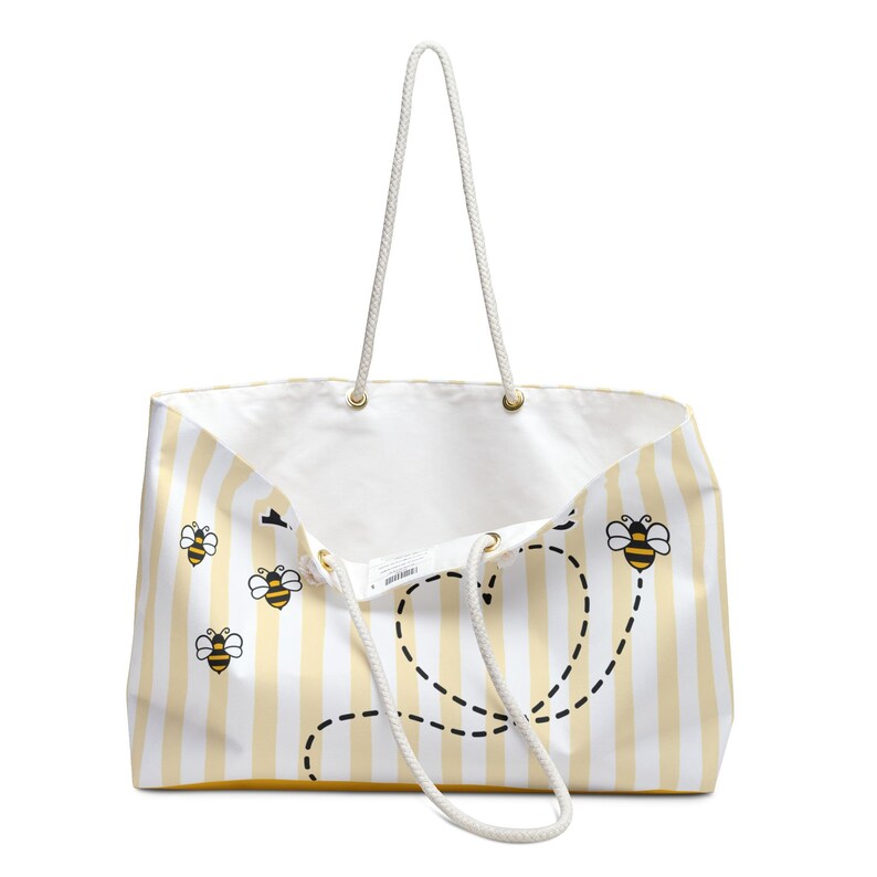 Personalized Bumble Bee Tote Bag, Custom Name Beach Bag, Spring Summer ...