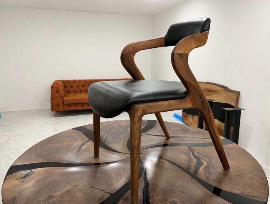 Walnut Epoxy Chair-epoxy Chair-wooden Chair%100handmade-custom Made - Etsy