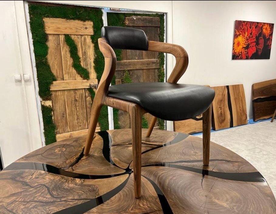 Walnut Epoxy Chair-epoxy Chair-wooden Chair%100handmade-custom Made - Etsy
