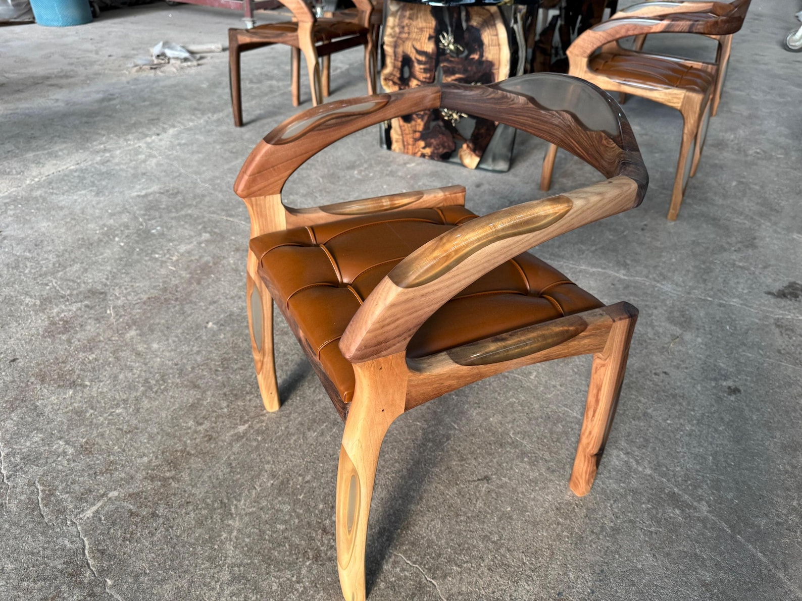 Walnut Epoxy Chair-epoxy Chair-wooden Chair%100handmade-custom Made - Etsy