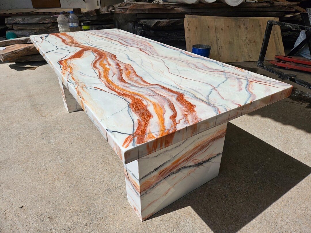Handmade Marble Epoxy Table: Resin Dining Table - Etsy