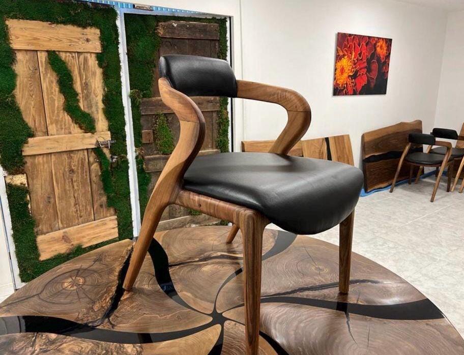 Walnut Epoxy Chair-epoxy Chair-wooden Chair%100handmade-custom Made - Etsy