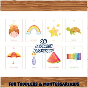 26 Alphabet Flash Cards, Learn ABC, ABC Flash Cards, A to Z Cards ...